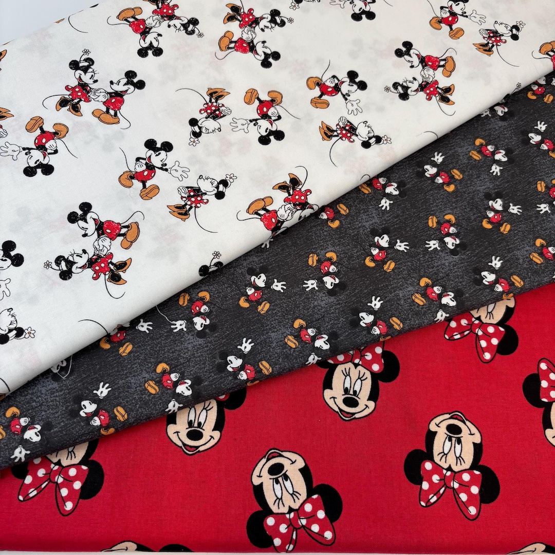 Mickey and Minnie Mouse Fabric Collection Sold by the Half Yard or by ...