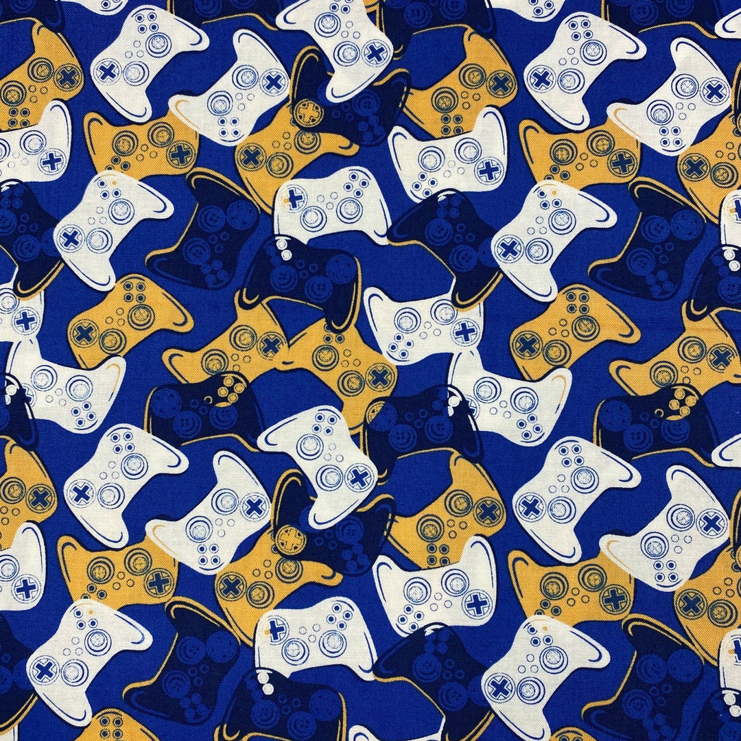 Gamer Print Fabric. Video Gamer Fabric. Game Controllers - Etsy