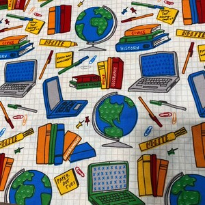 School Themed Fabric 100% Cotton. Sold by the Half Yard - Etsy