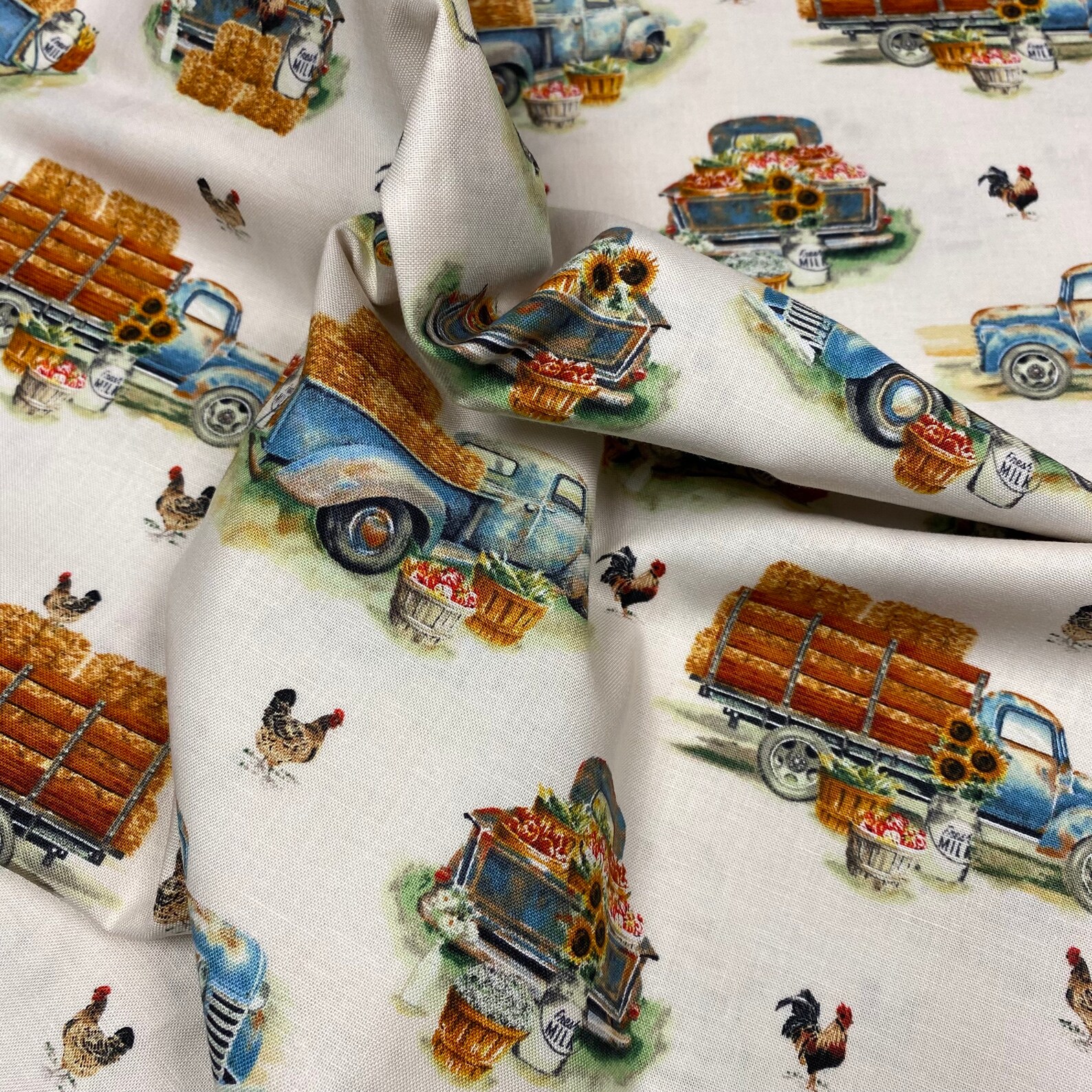 Farm Theme Style Fabric Made of 100% Cotton | Etsy