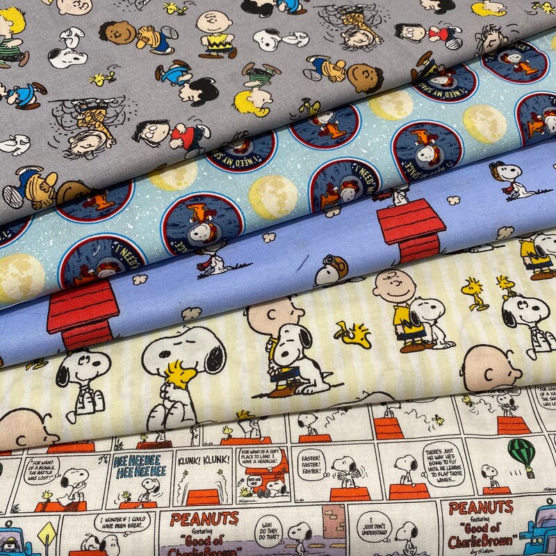 Snoopy Cotton Fabric - Etsy