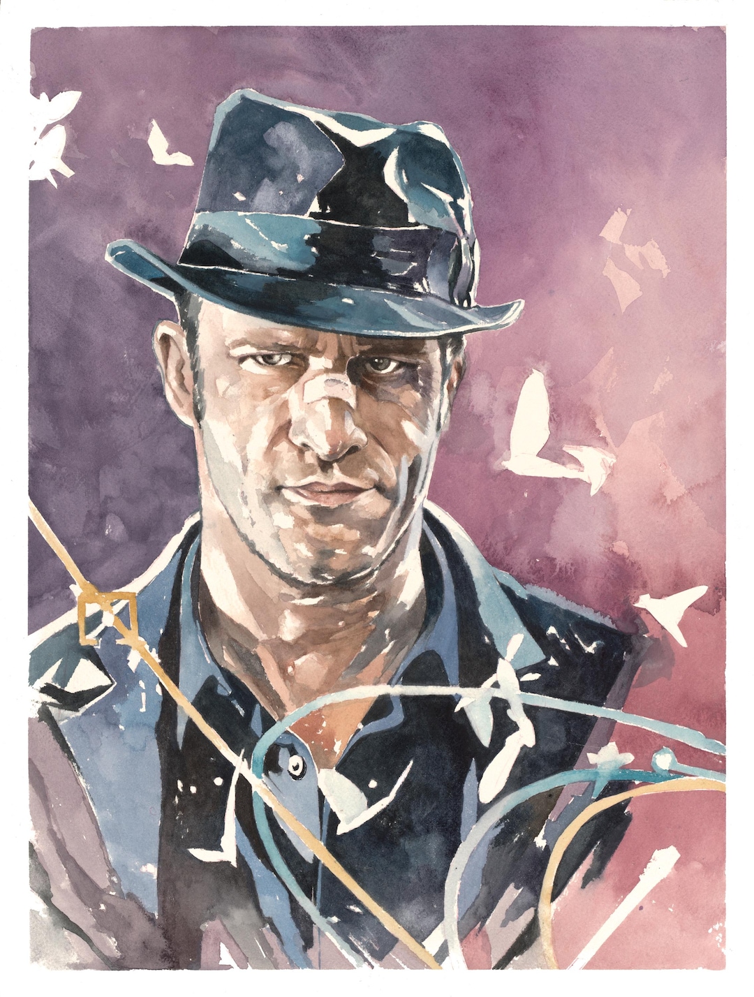 Detective Miller Watercolor Portrait Art Print - Etsy