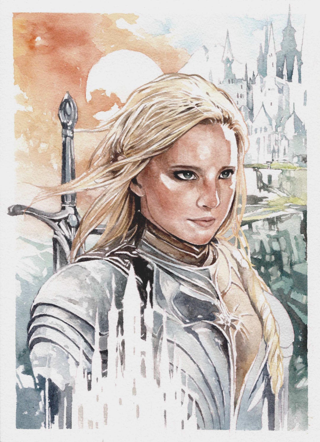 Lady Galadriel Art Print, Textured Cotton Watercolor Paper - Etsy