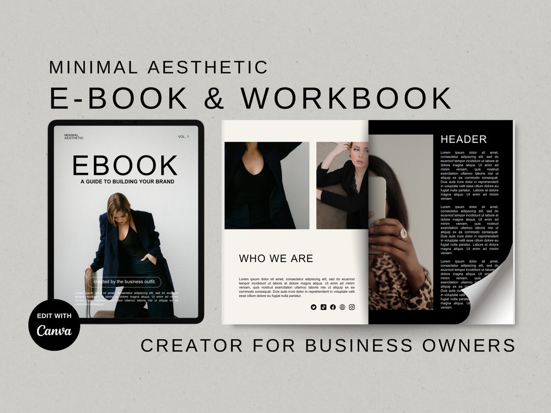 59 Page Minimalist Aesthetic Ebook and Workbook Creator - Etsy