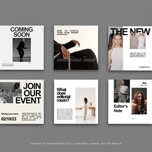 150 Bold Editorial Aesthetic Instagram Posts Editable Canva Template ...