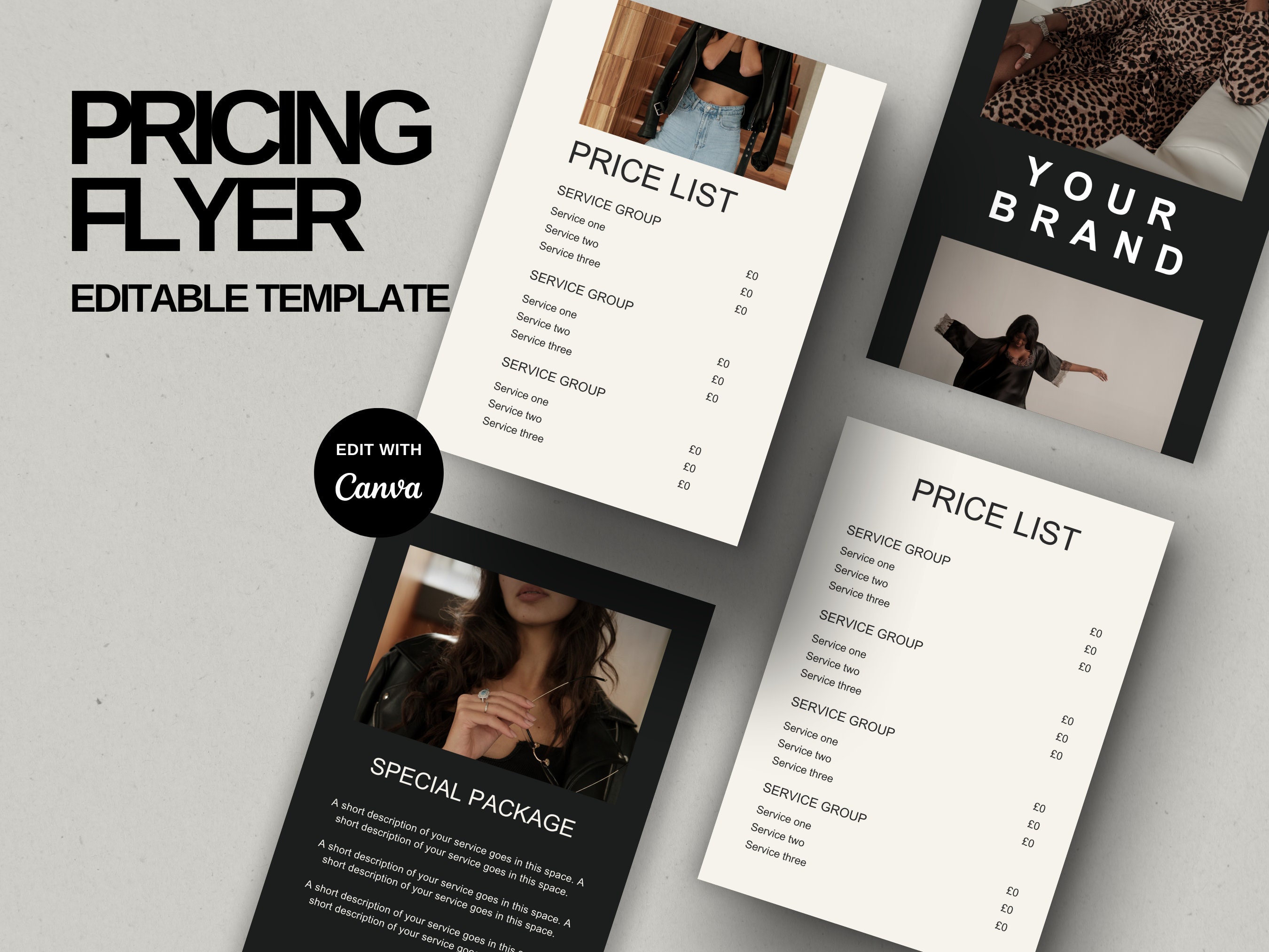Price List Flyer Brochure Template Editable Canva Template Price List ...