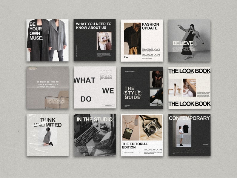 150 Bold Editorial Aesthetic Instagram Posts Editable Canva - Etsy UK