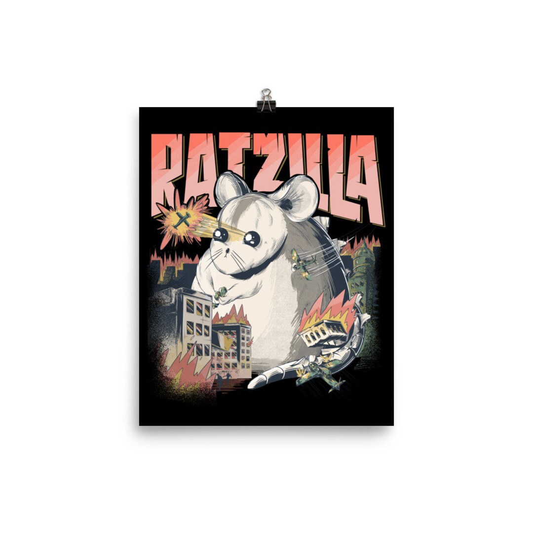 Funny Cute RATZILLA GLOSSY POSTER | Gift for Rat Holders | Rats Owners ...