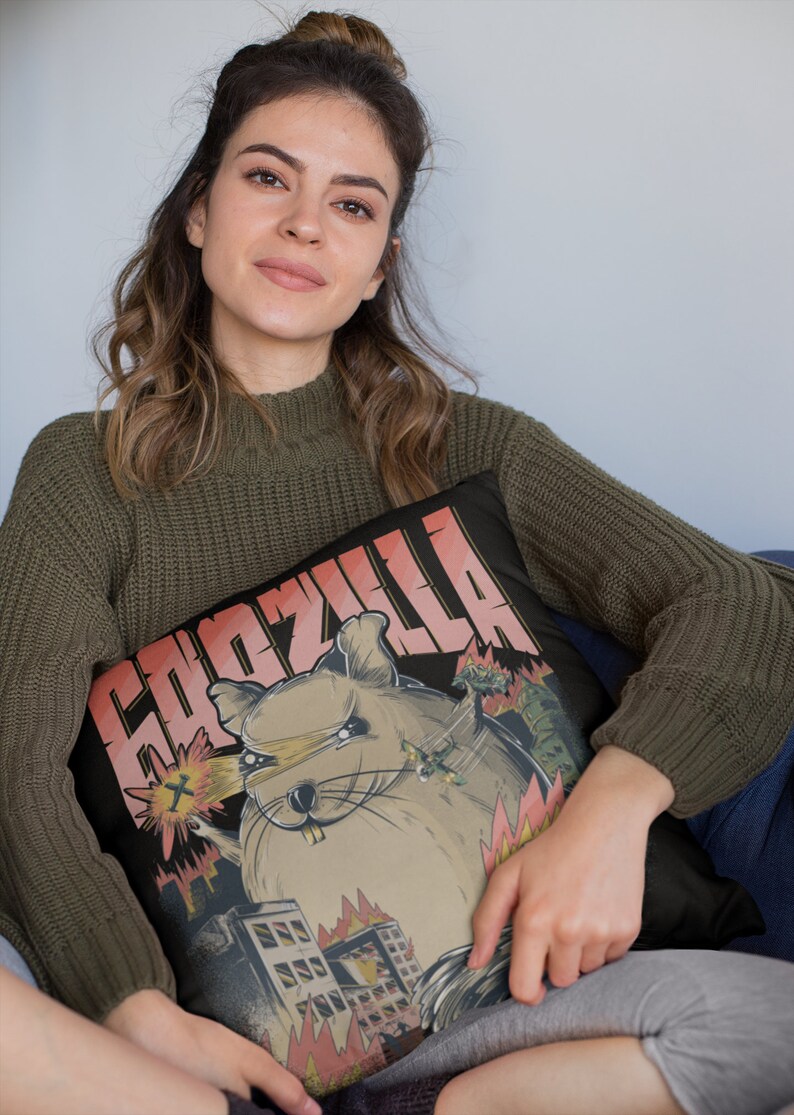 Funny Cool GOOZILLA Pillow DEGUZILLA Gift for Degu Holders | Etsy