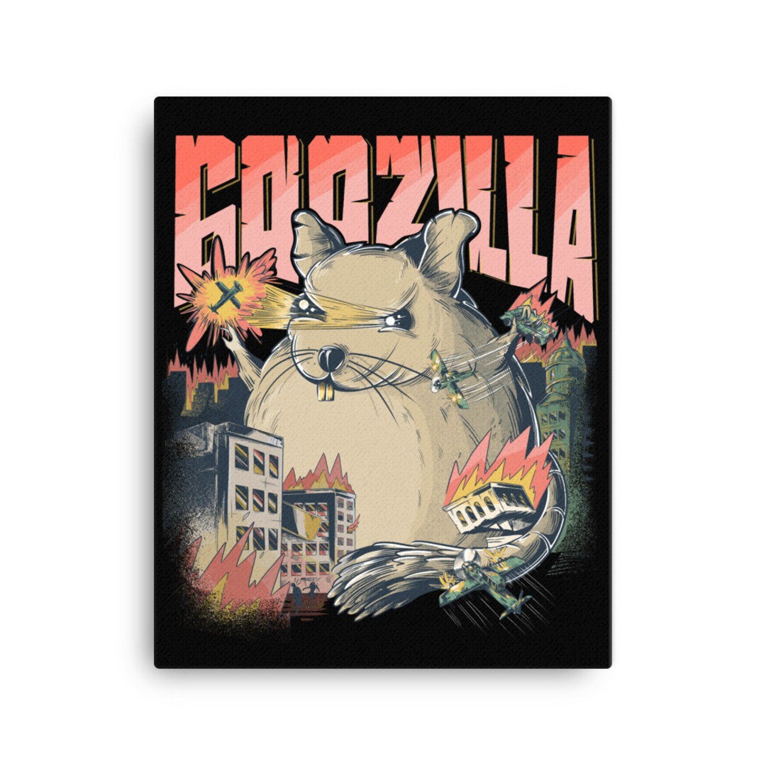 GOOZILLA Lienzo impreso DEGUZILLA Imprimir Regalo para - Etsy España