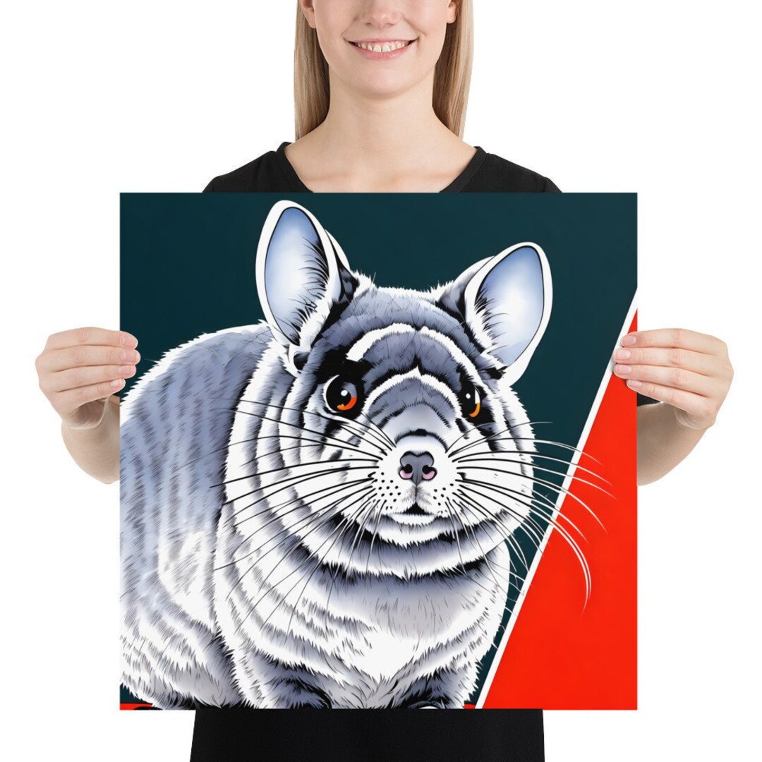 Chinchilla Illustration Poster Chinchilla Wall Art Chinchilla Art ...