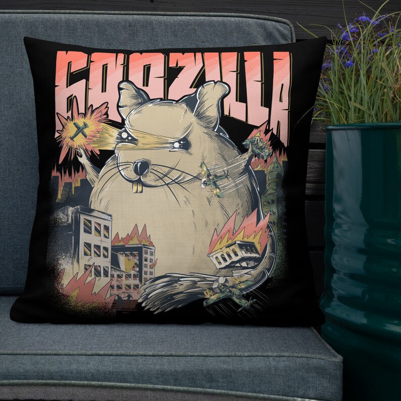 Funny Cool GOOZILLA Pillow DEGUZILLA Gift for Degu Holders | Etsy