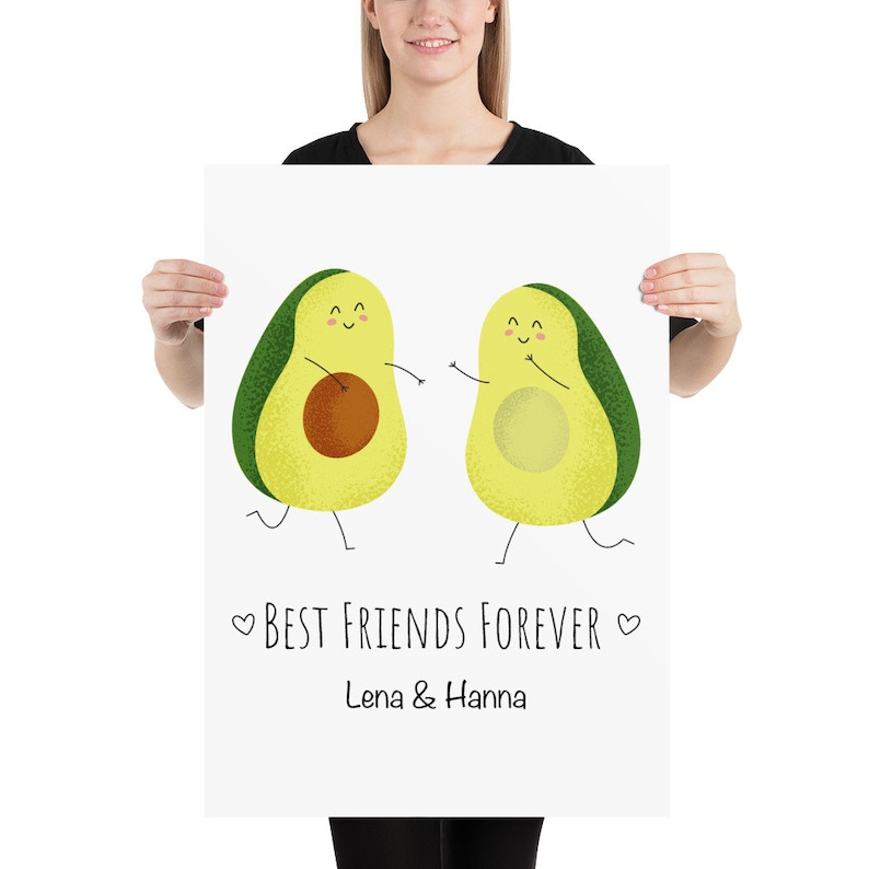 BFF Poster Avocados personalisierbar | Geschenk beste Freundin ...