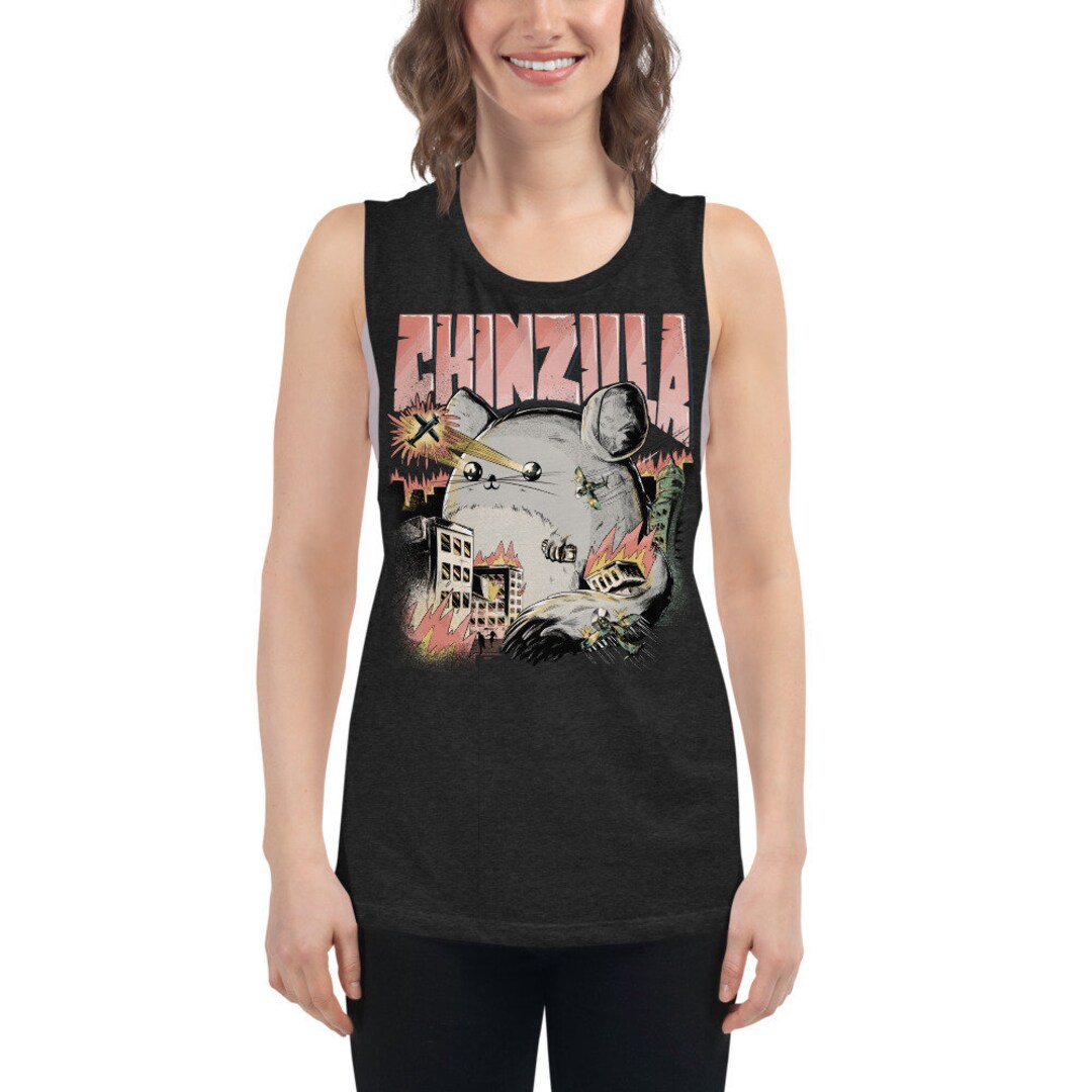 CHINZILLA | Lady Muscle Tank Top | Funny Chinchilla Monster | Apparel ...