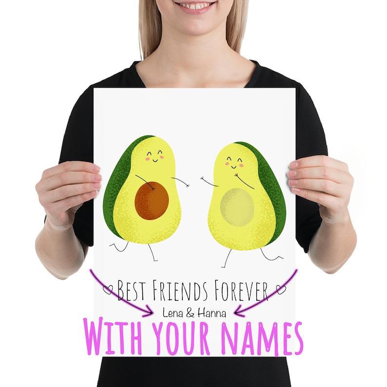BFF Poster Avocados personalisierbar | Geschenk beste Freundin ...
