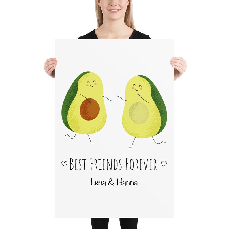 Best Friends Poster Avocados Gift for Best Friend Art - Etsy UK