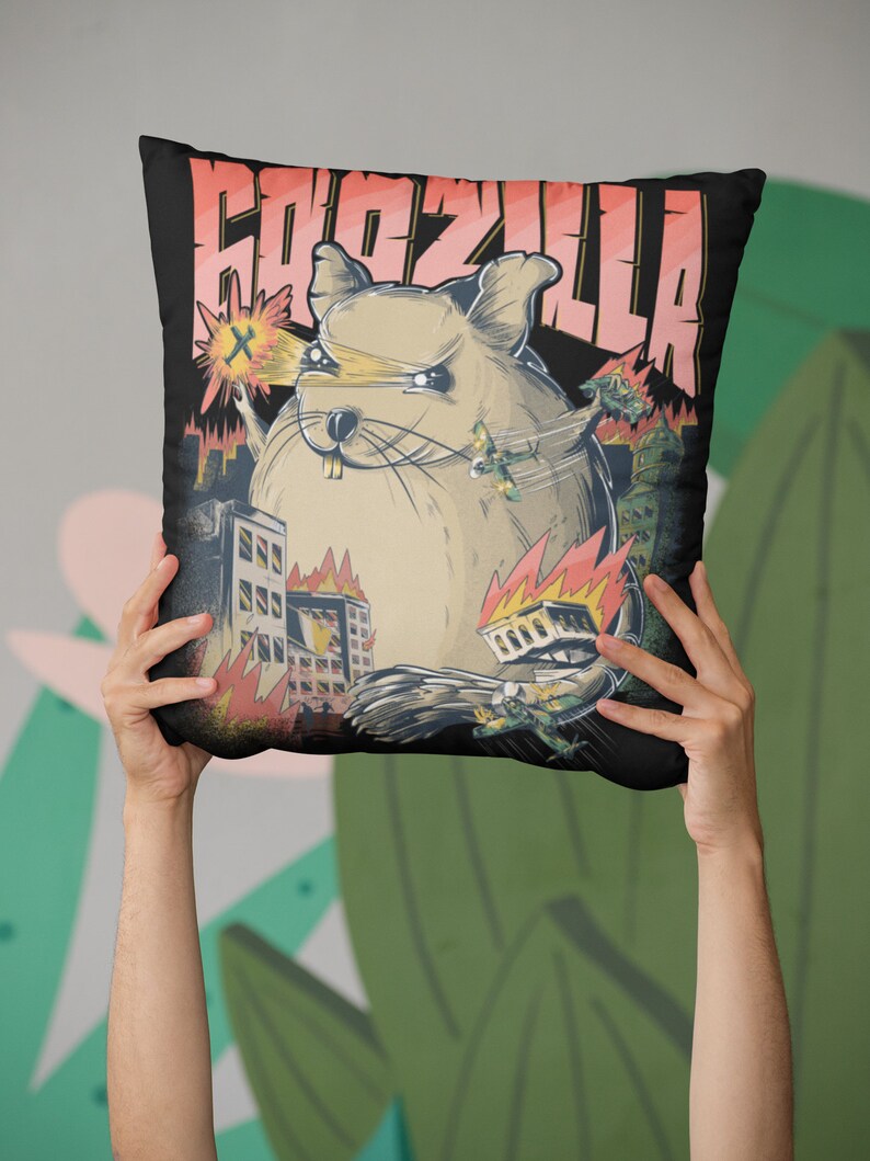 Funny Cool GOOZILLA Pillow DEGUZILLA Gift for Degu Holders | Etsy