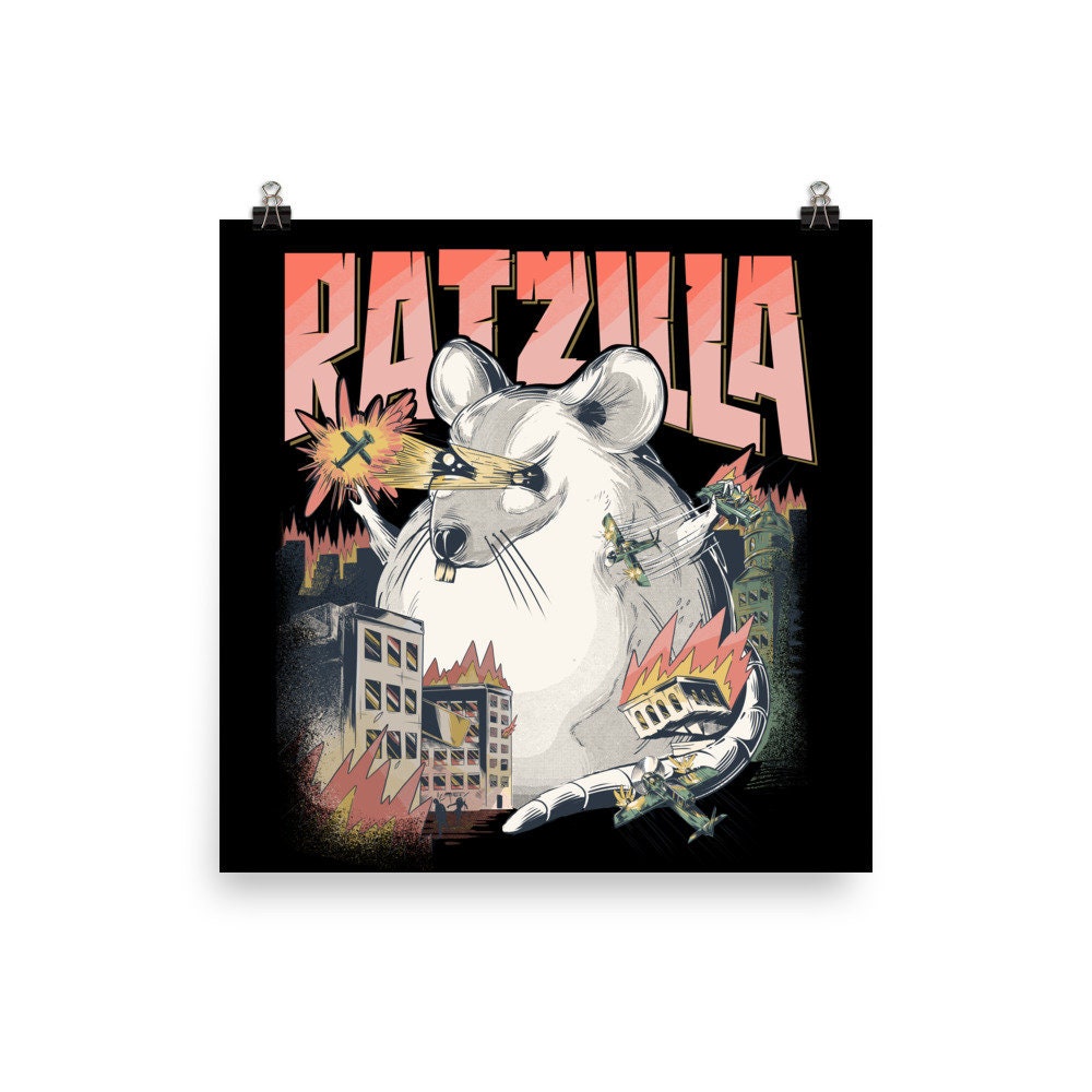 Funny Cool RATZILLA GLOSSY POSTER Gift for Rat Holders - Etsy
