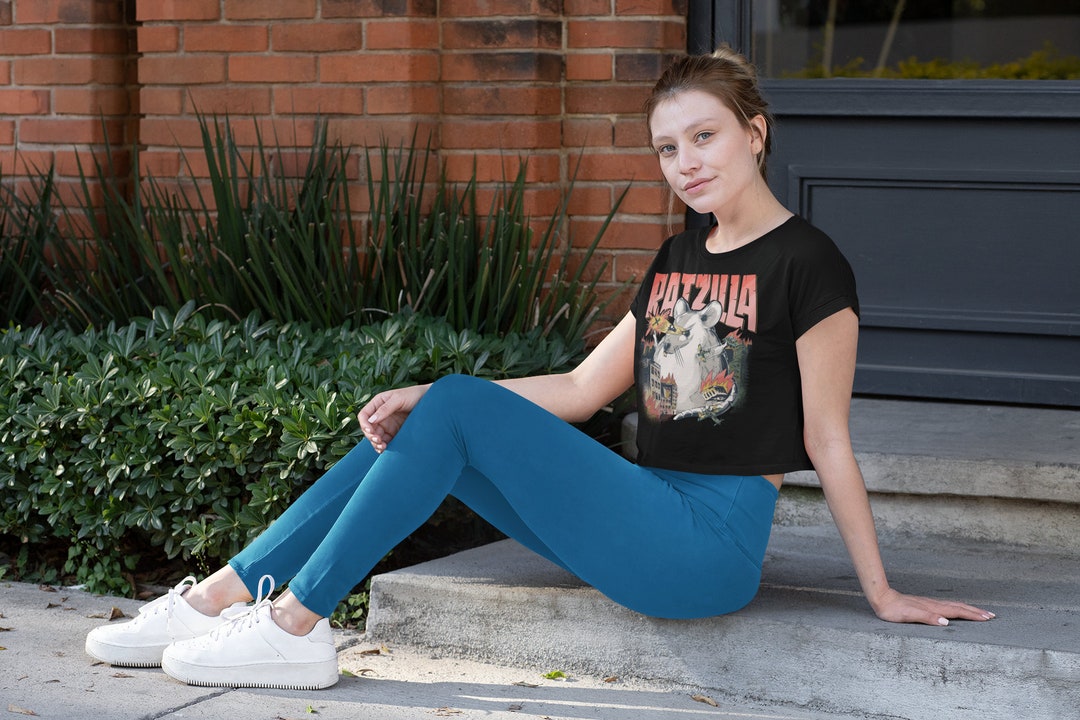 Funny Cute RATZILLA Shirt Sexy Cropped Raw Edge T-shirt Gift for Rat ...