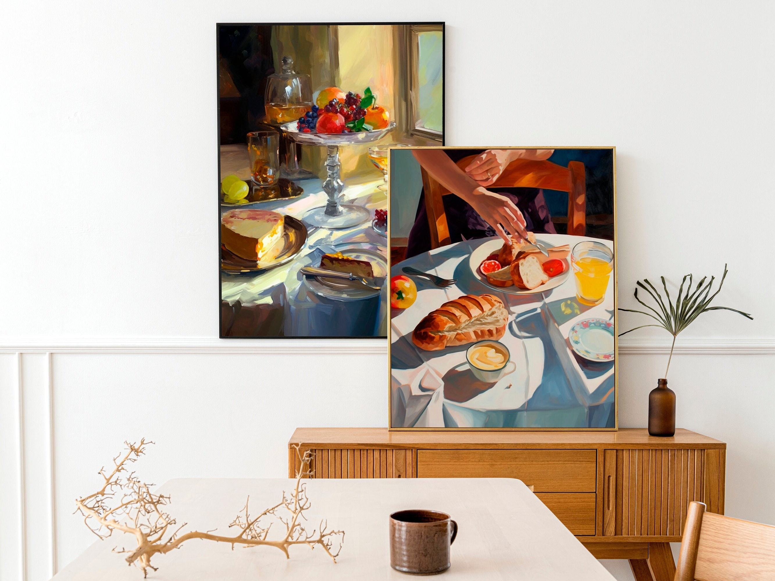 A Simple Breakfast Vintage Food Art, Kitchen Art, Breakfast Art, Still ...
