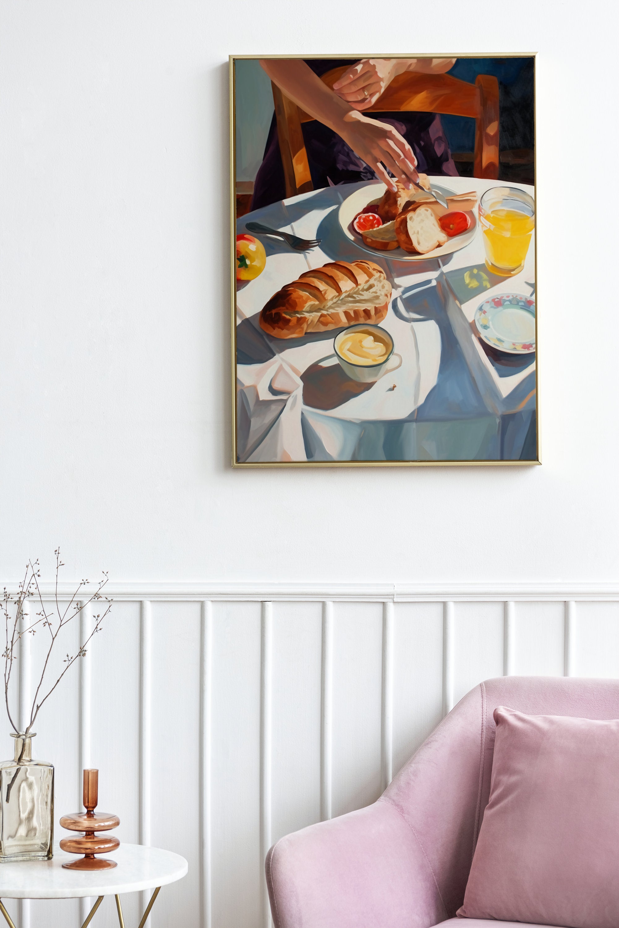 A Simple Breakfast Vintage Food Art, Kitchen Art, Breakfast Art, Still ...