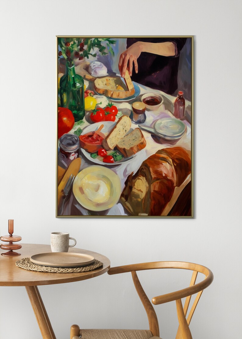 A Hearty Breakfast Vintage Food Art, Kitchen Art, Breakfast Art, Still ...