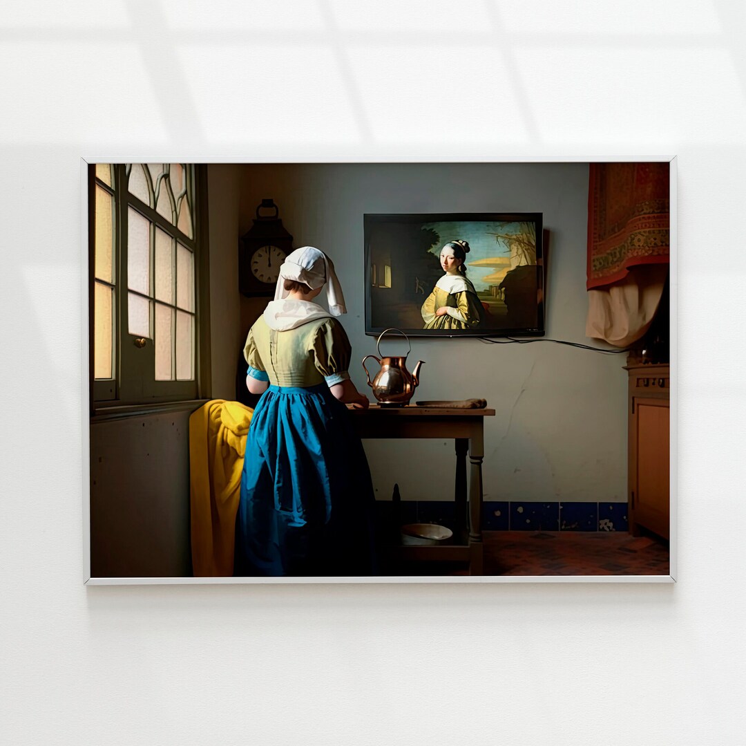 Watching TV | Altered Art Painting, Vintage Parody & Eclectic Wall Art ...