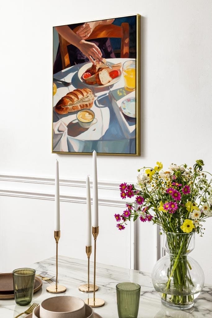 A Simple Breakfast Vintage Food Art, Kitchen Art, Breakfast Art, Still ...