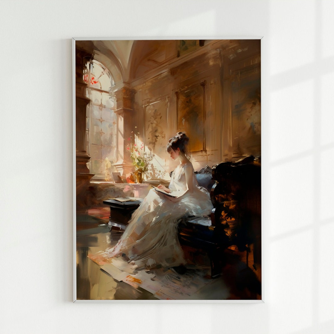 The Princess’s Library, Impressionist Painting, Impasto Painting ...