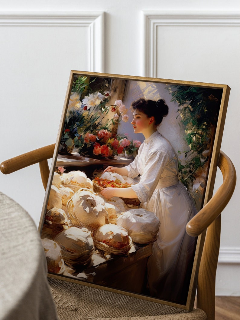 Mira at the Bakery Vintage Food Art, Kitchen Art, Impressionism ...