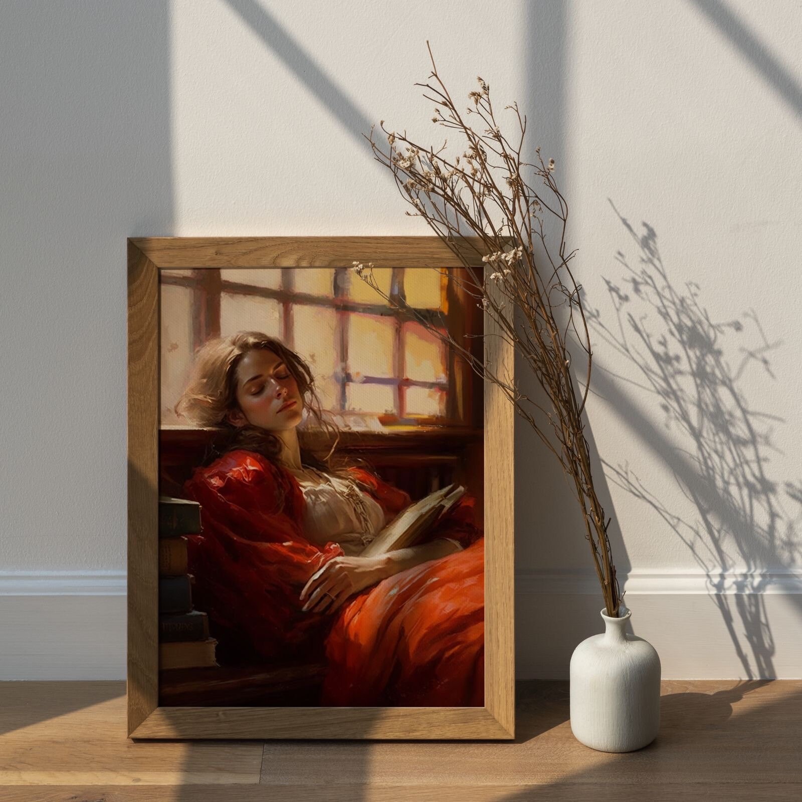 Sleepyhead Eclectic & Whimsical Wall Art, Classical Oil Painting, Moody ...