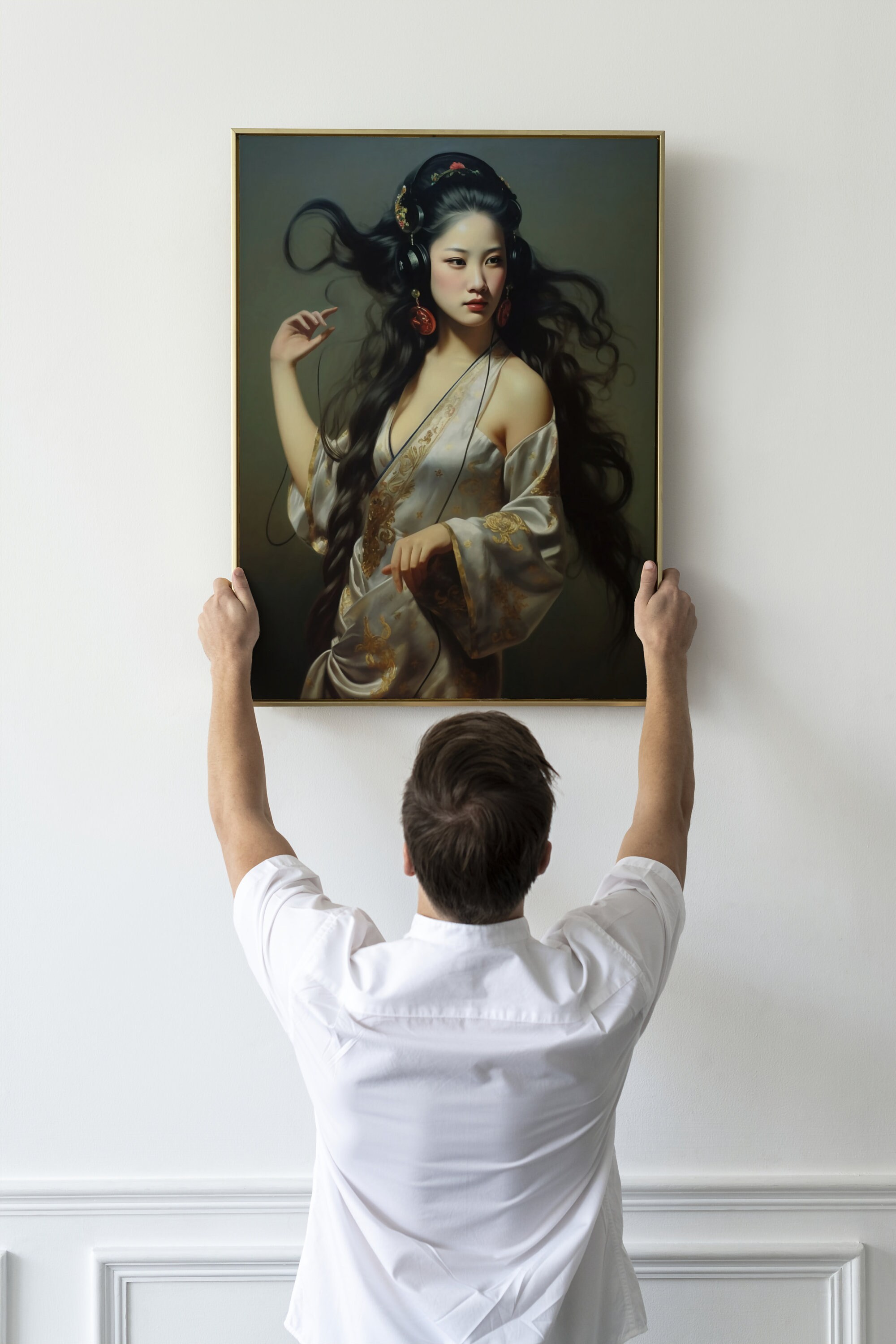 The Hair Flip Altered Art Portrait, Altered Portrait, Eclectic Wall Art ...