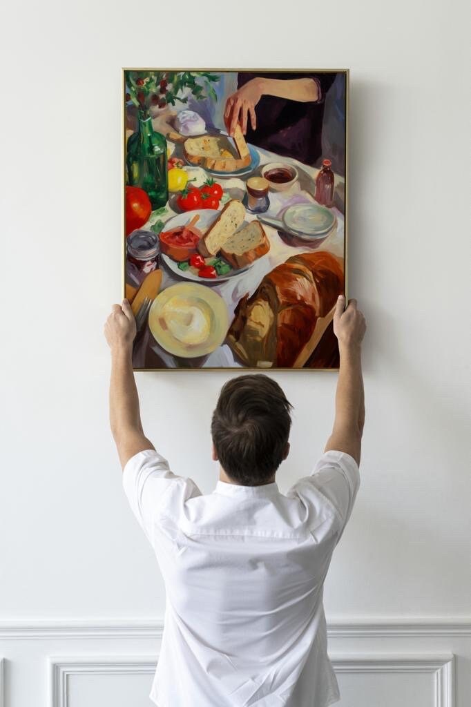 A Hearty Breakfast Vintage Food Art, Kitchen Art, Breakfast Art, Still ...