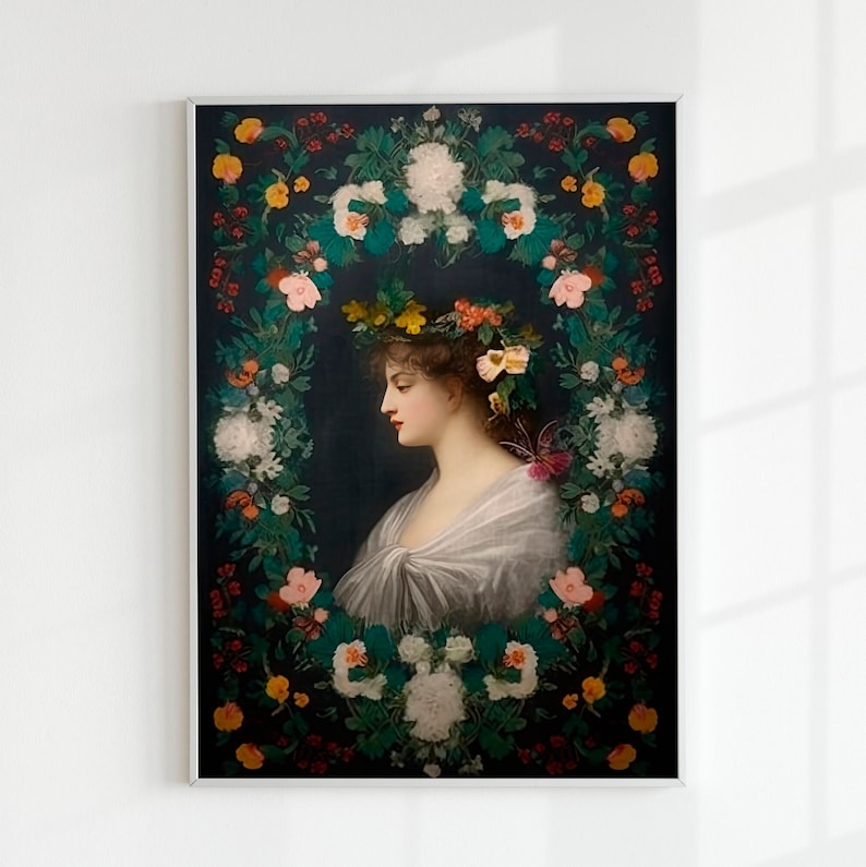 Lady Lily of the Valley Neoclassical Renaissance Art, Vintage Floral ...