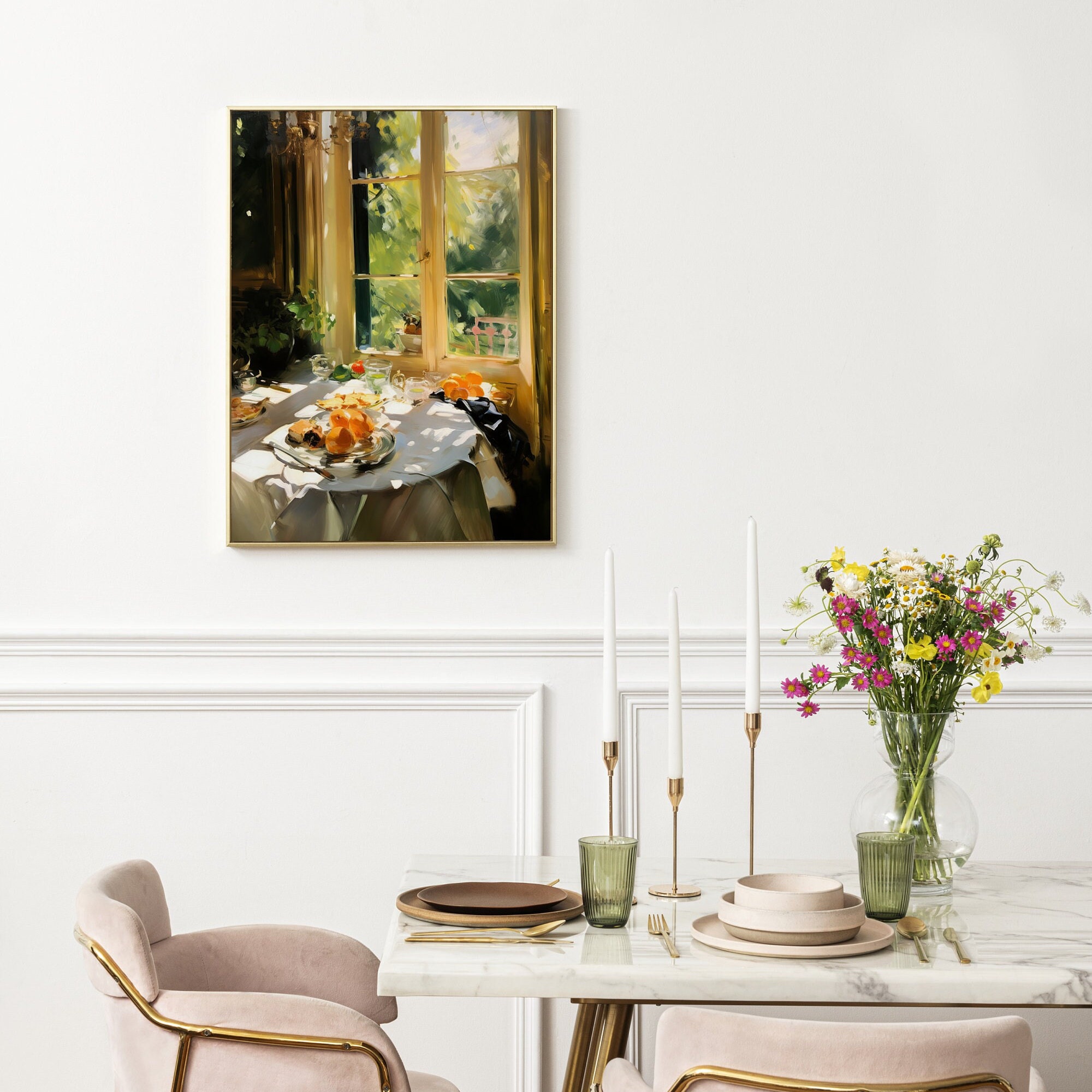 Sun and Oranges Vintage Food Art, Kitchen Art, Impressionist Artwork ...