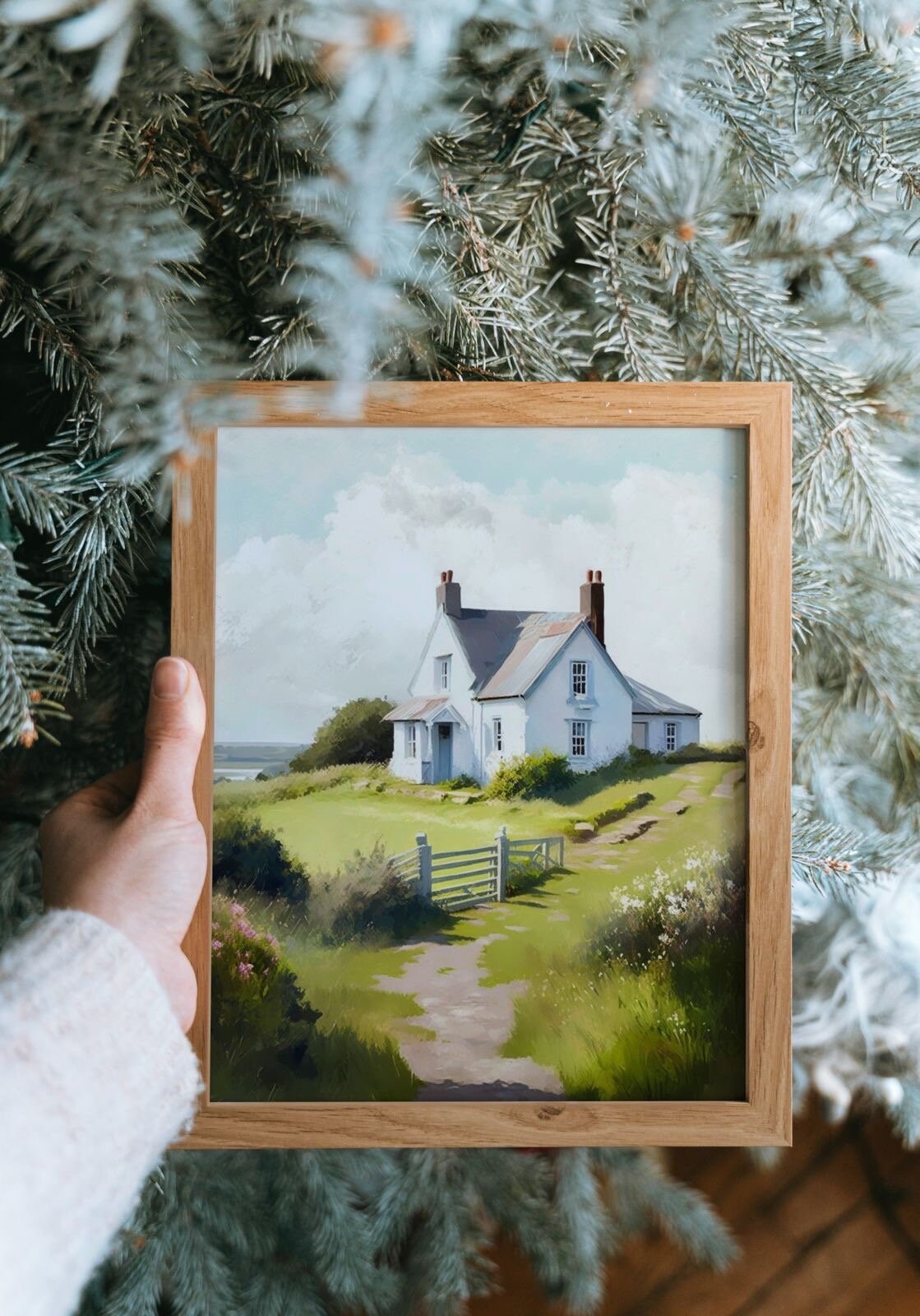 The English Cottage Farmhouse Painting Countryside Art - Etsy