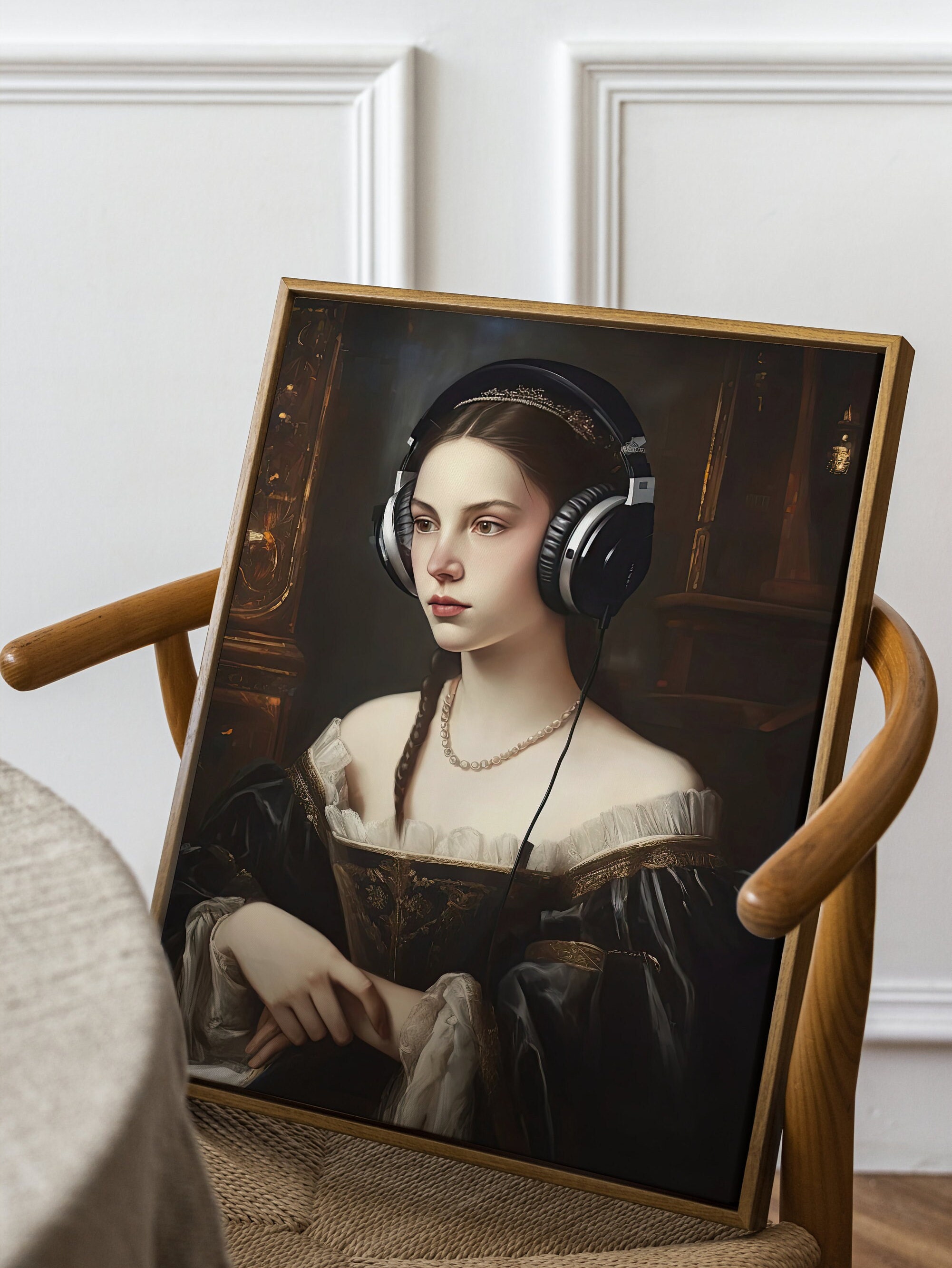 Lady in Black Altered Art Portrait, Altered Portrait, Eclectic Wall Art ...