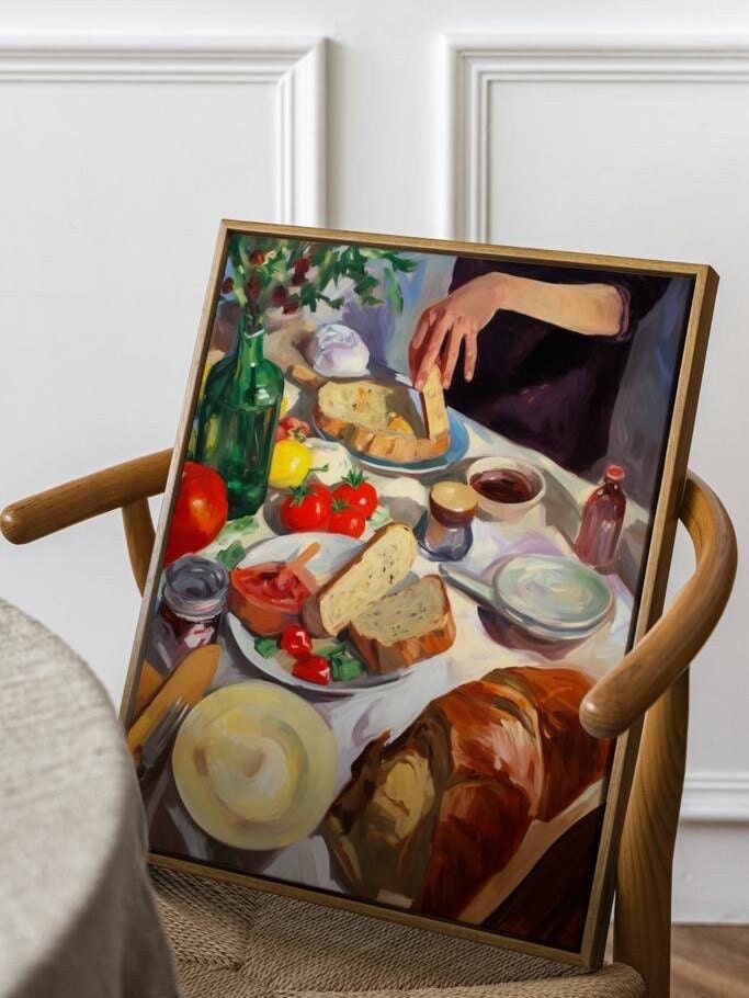 A Hearty Breakfast Vintage Food Art, Kitchen Art, Breakfast Art, Still ...