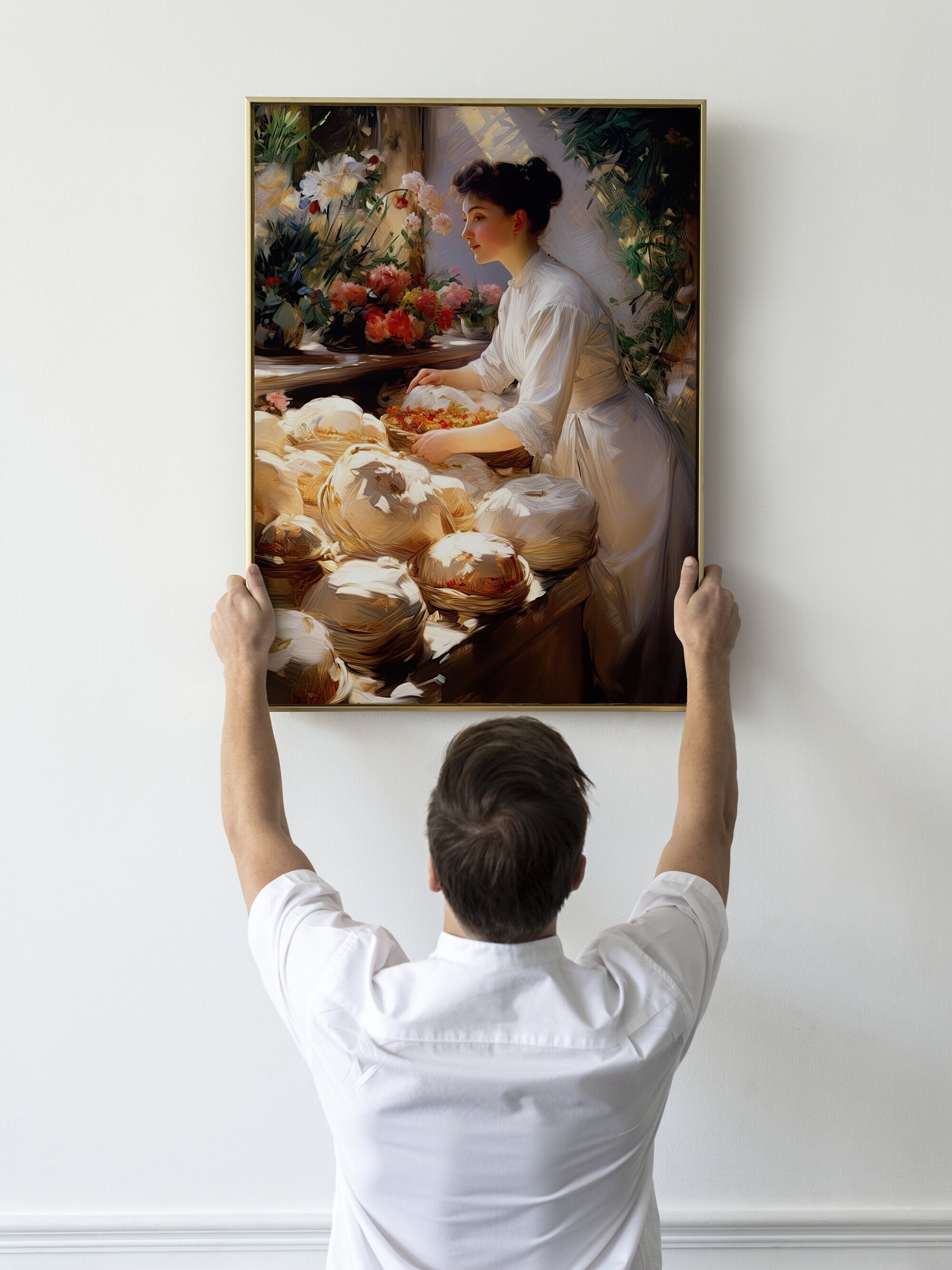 Mira at the Bakery Vintage Food Art, Kitchen Art, Impressionism ...