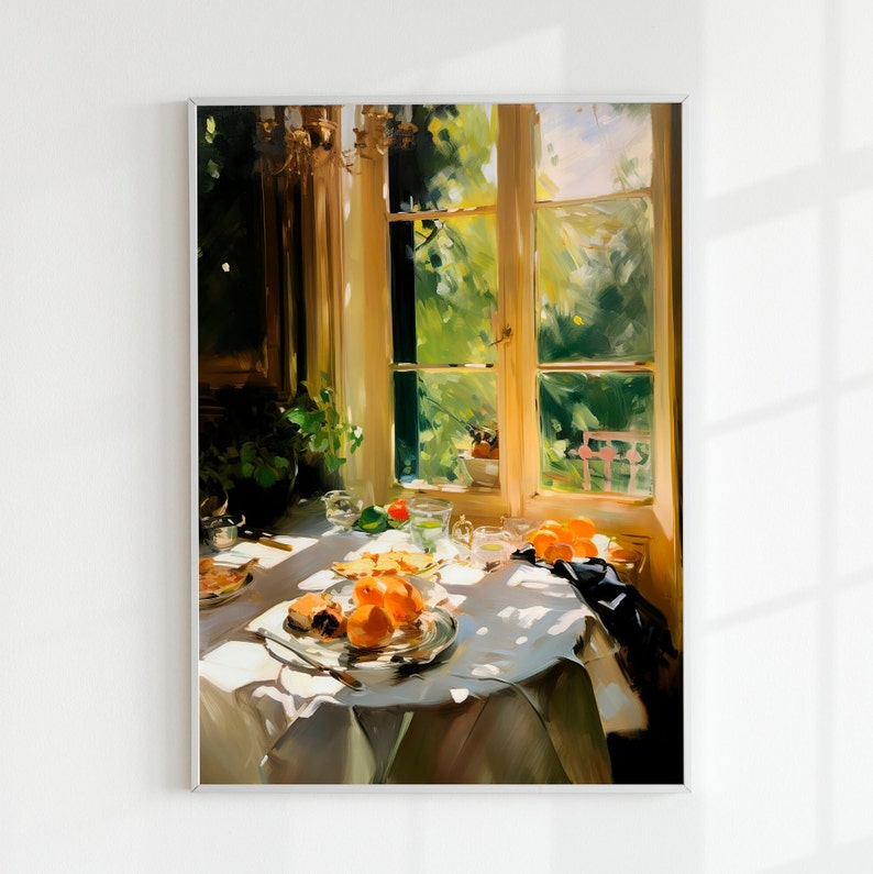 Sun and Oranges Vintage Food Art, Kitchen Art, Impressionist Artwork ...