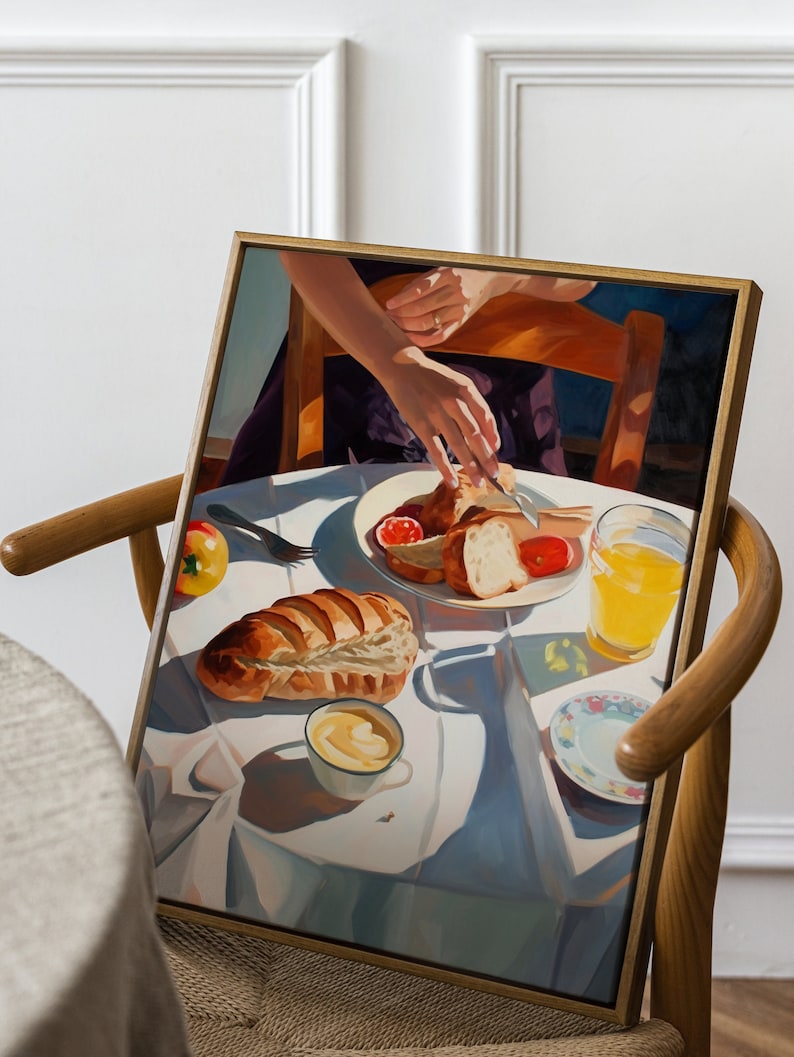 A Simple Breakfast Vintage Food Art, Kitchen Art, Breakfast Art, Still ...