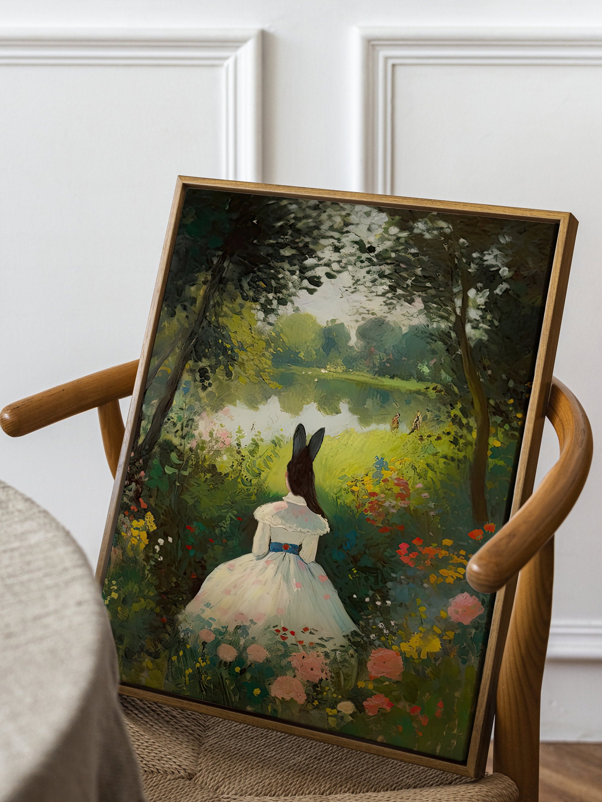 The Rabbit Cottagecore Altered Art, Impressionist Nature Painting ...