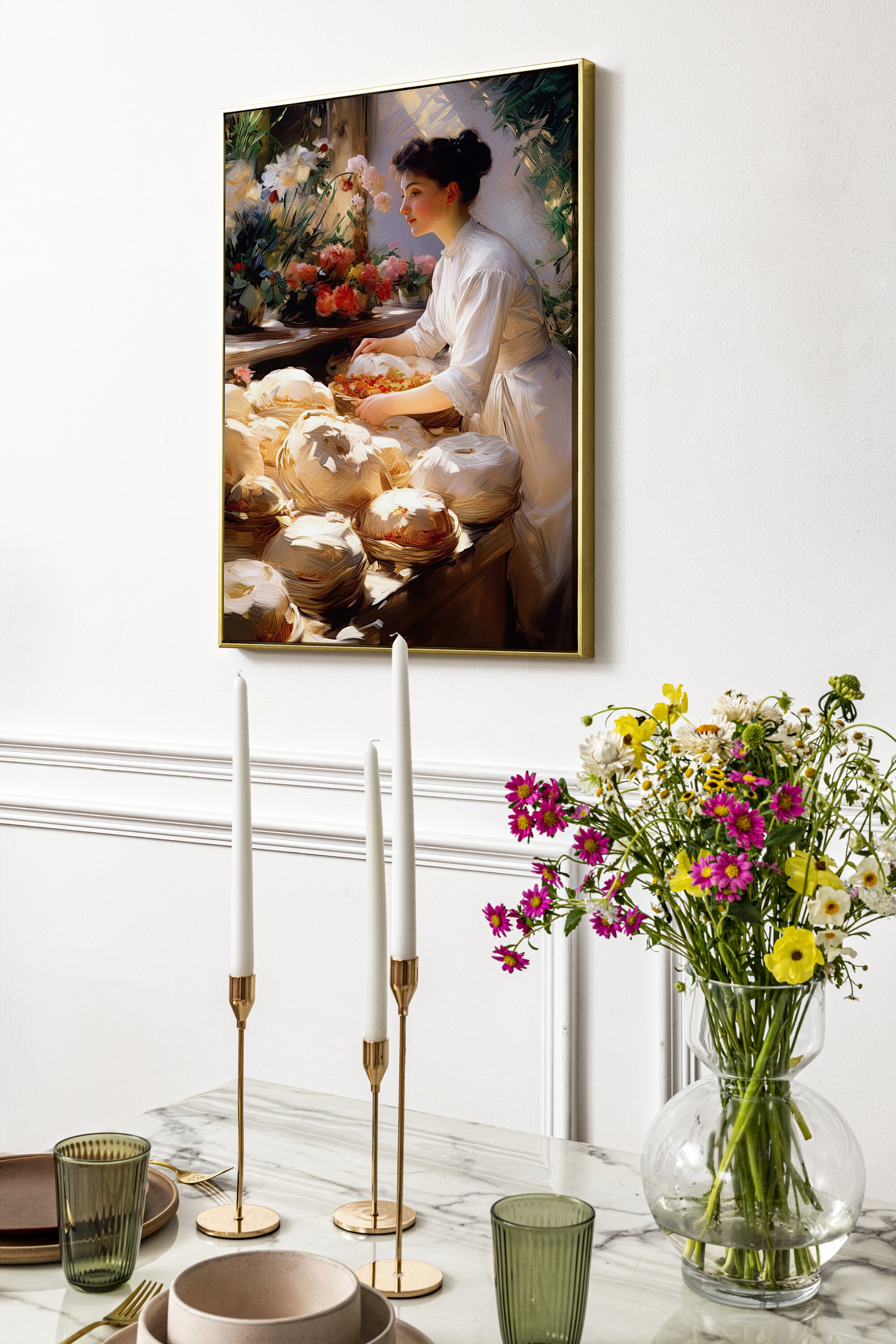 Mira at the Bakery Vintage Food Art, Kitchen Art, Impressionism ...