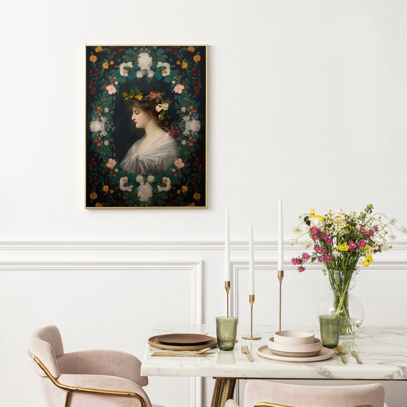 Lady Lily of the Valley Neoclassical Renaissance Art, Vintage Floral ...