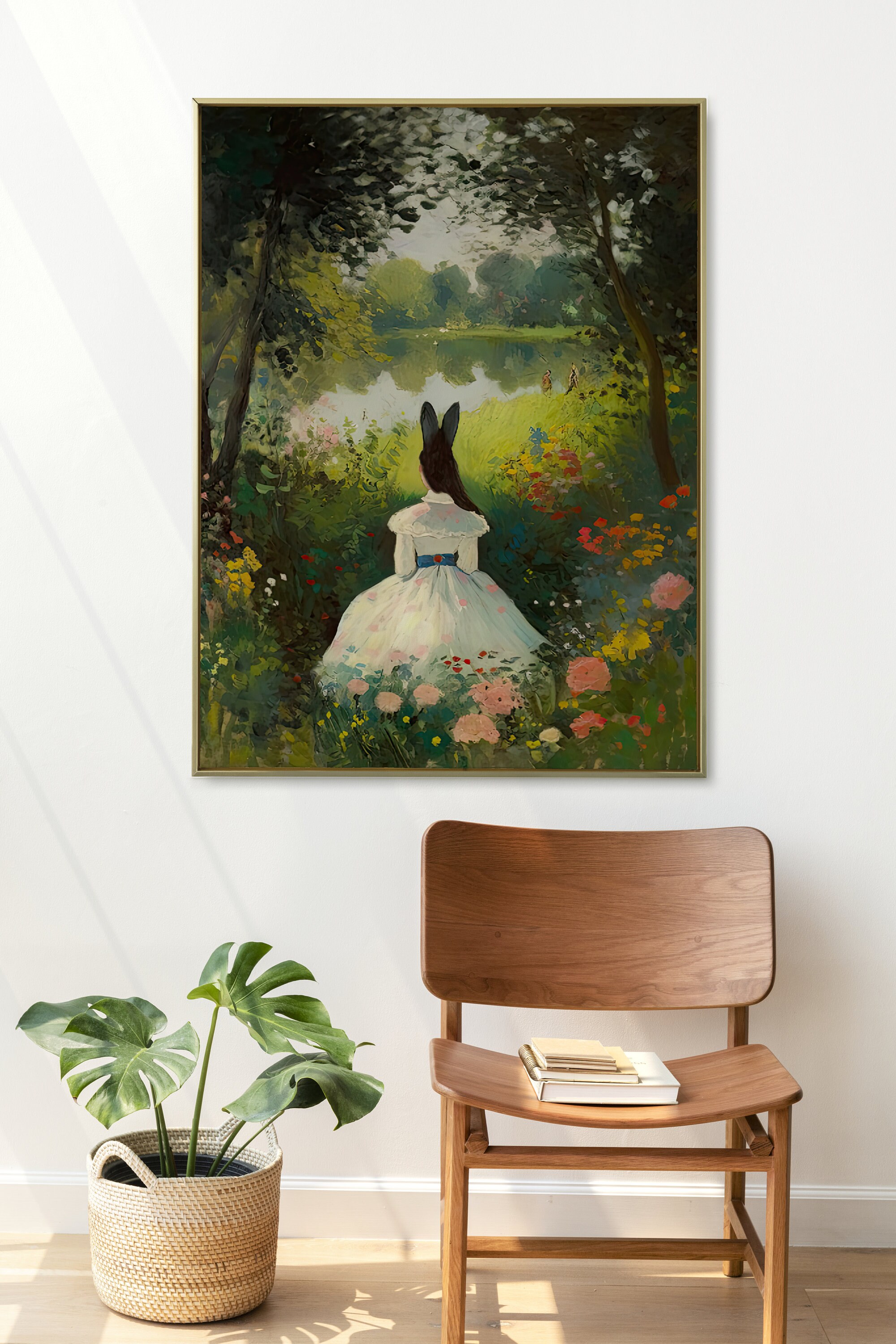 The Rabbit Cottagecore Altered Art, Impressionist Nature Painting ...
