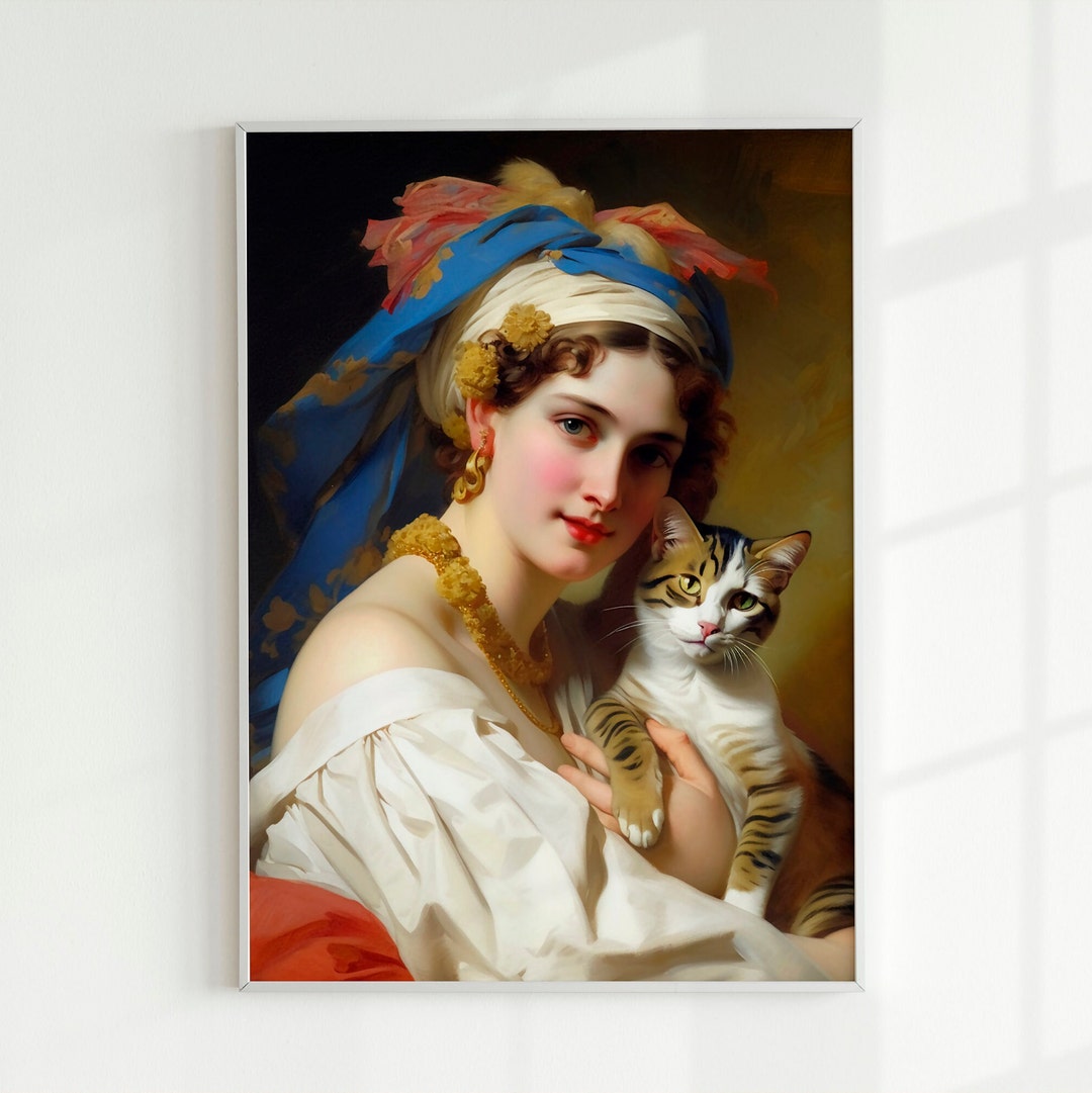 Renaissance Kitty, Renaissance Pet Painting, Vintage Cat Painting, Cat ...