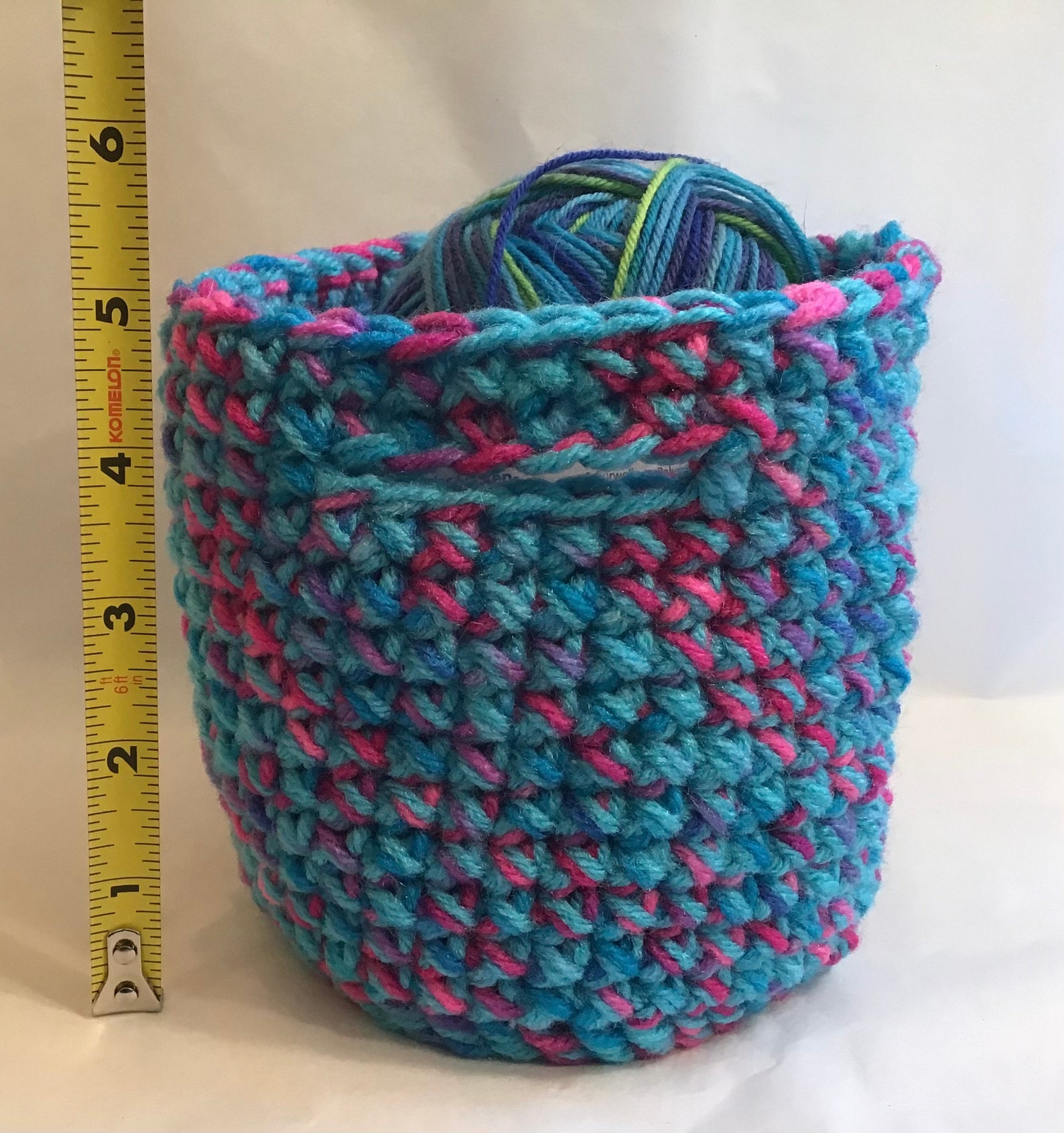 Crocheted Small Basket Storage Container - Etsy New Zealand