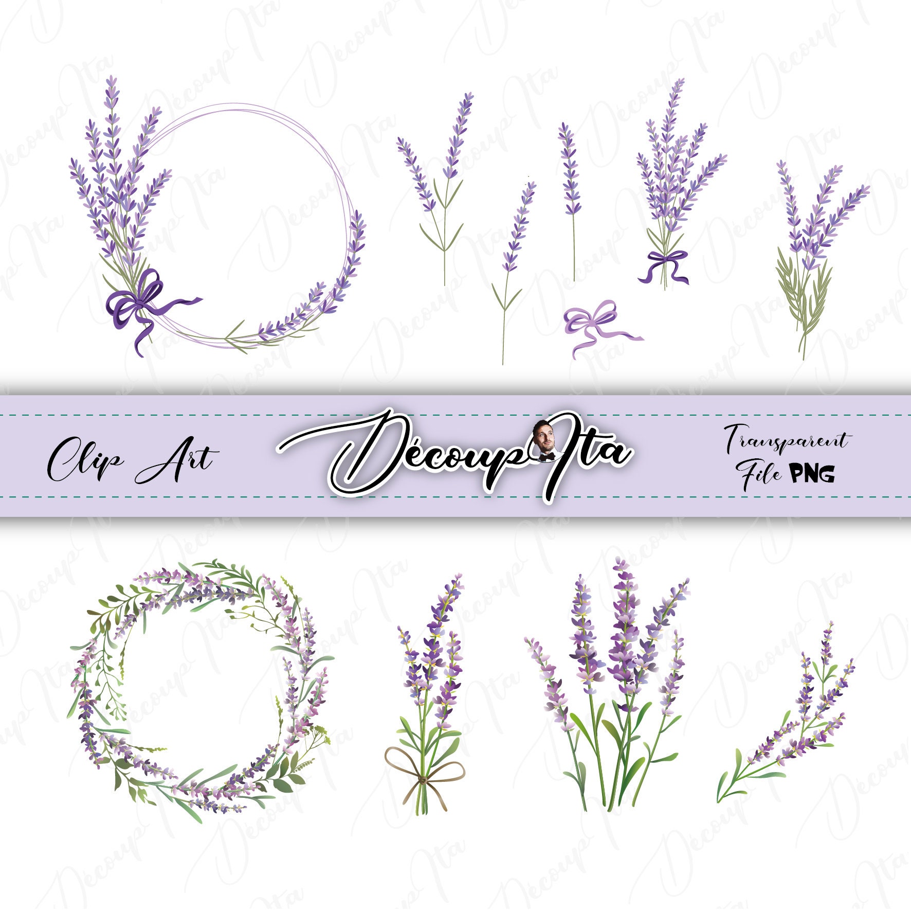 Beautiful Set, Floral Elements Lavander Flower, Lavender Sprigs ...