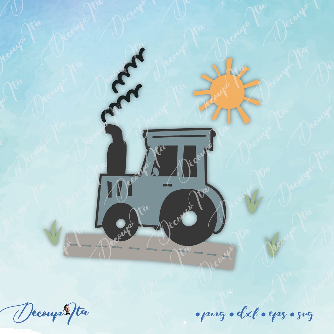 Tractor SVG Cut, Cute Car SVG, Clipart Tractor Cut File Silhouette ...