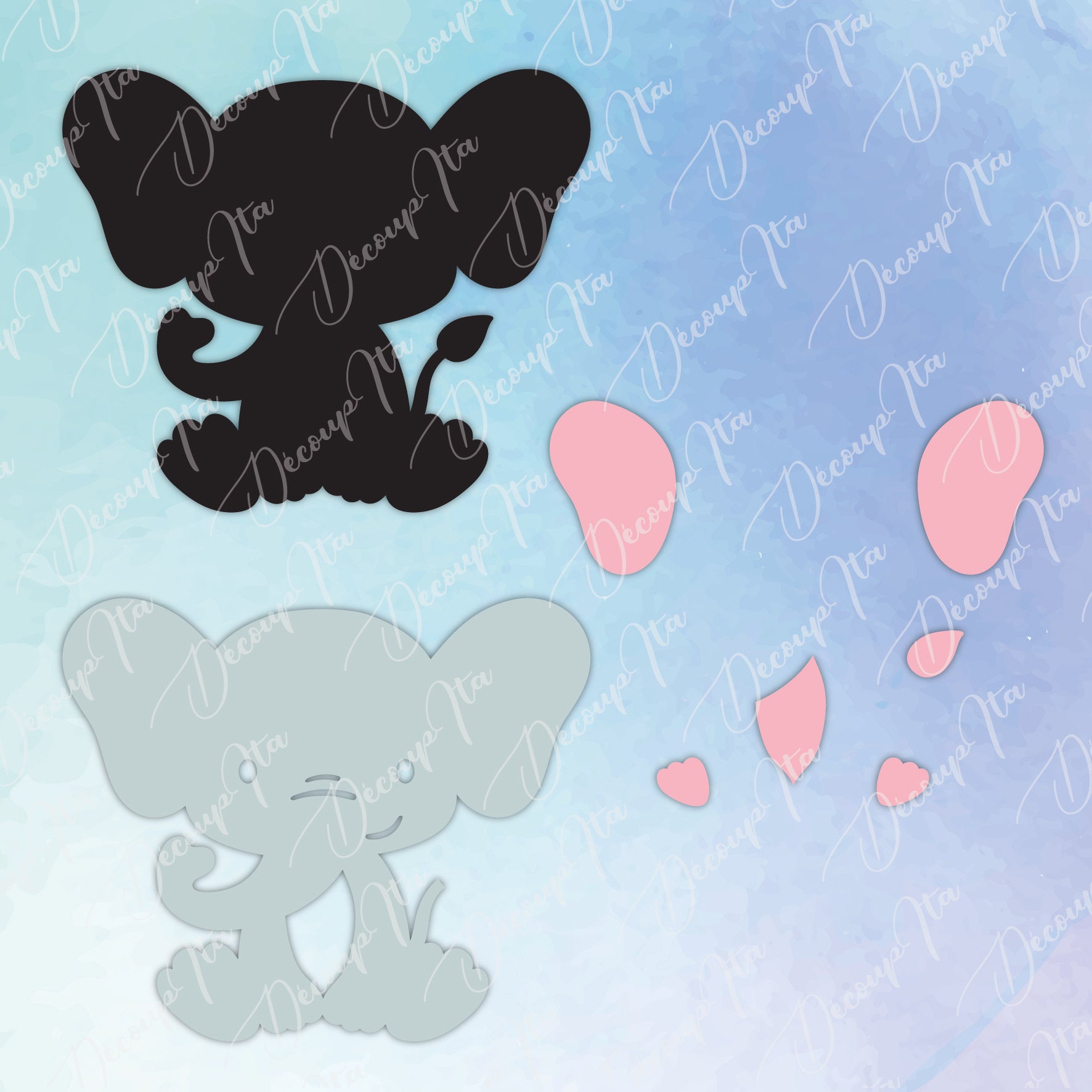 Elephant SVG Cut, Elephant SVG, Clipart Elephant Cut File Silhouette ...